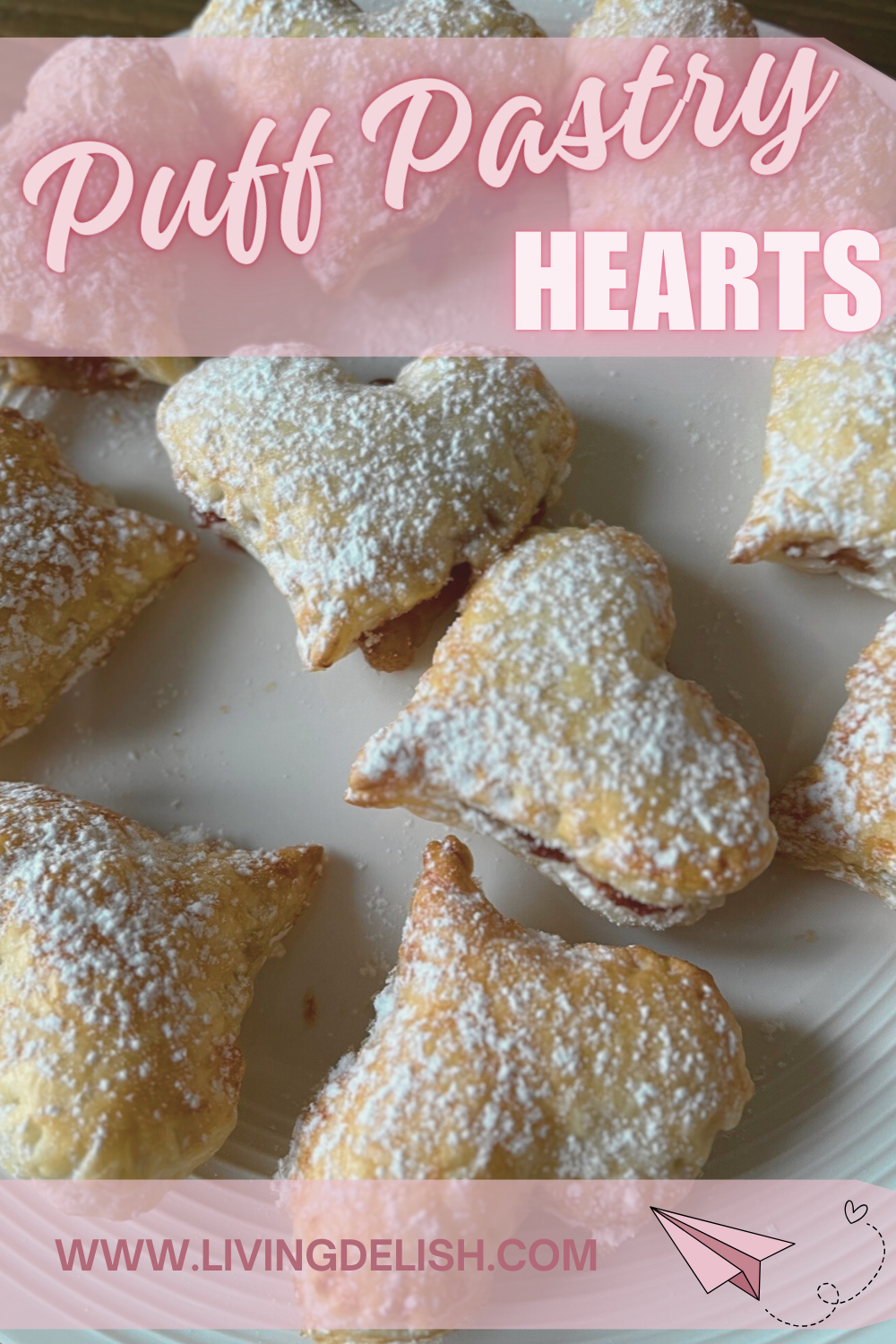 Valentine puff pastry hearts
